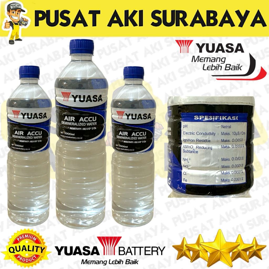 Jual AIR AKI BIRU AKI MERAH YUASA AIR ACCU ZUUR 1000 ML 1 LITER UNTUK ...