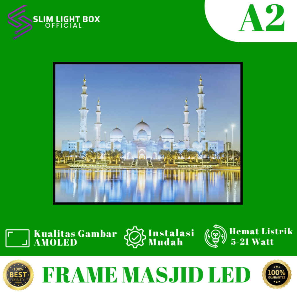 Jual Frame Masjid LED - Slim Light Box A2 (SUDAH TERMASUK POSTER ...