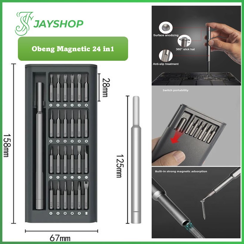 Jual Obeng Set 24in1 Obeng Magnet Screwdriver Kit Hardware Tools ...