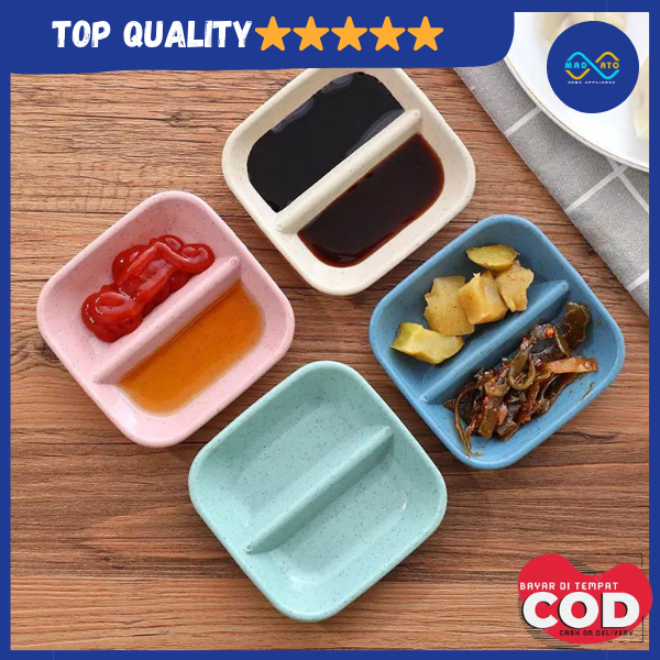Jual Piring Kecil / Piring Saus & Kecap 2 Sekat / Piring Kecil ...