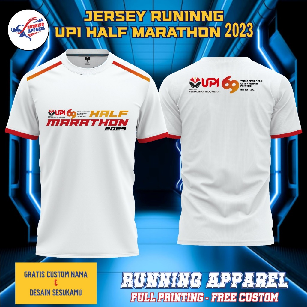 Jual Baju Jersey RUNNING UPI HALF MARATHON 2023 Terbaru , Jersey Olahraga Berbahan DRYFIT Full ...