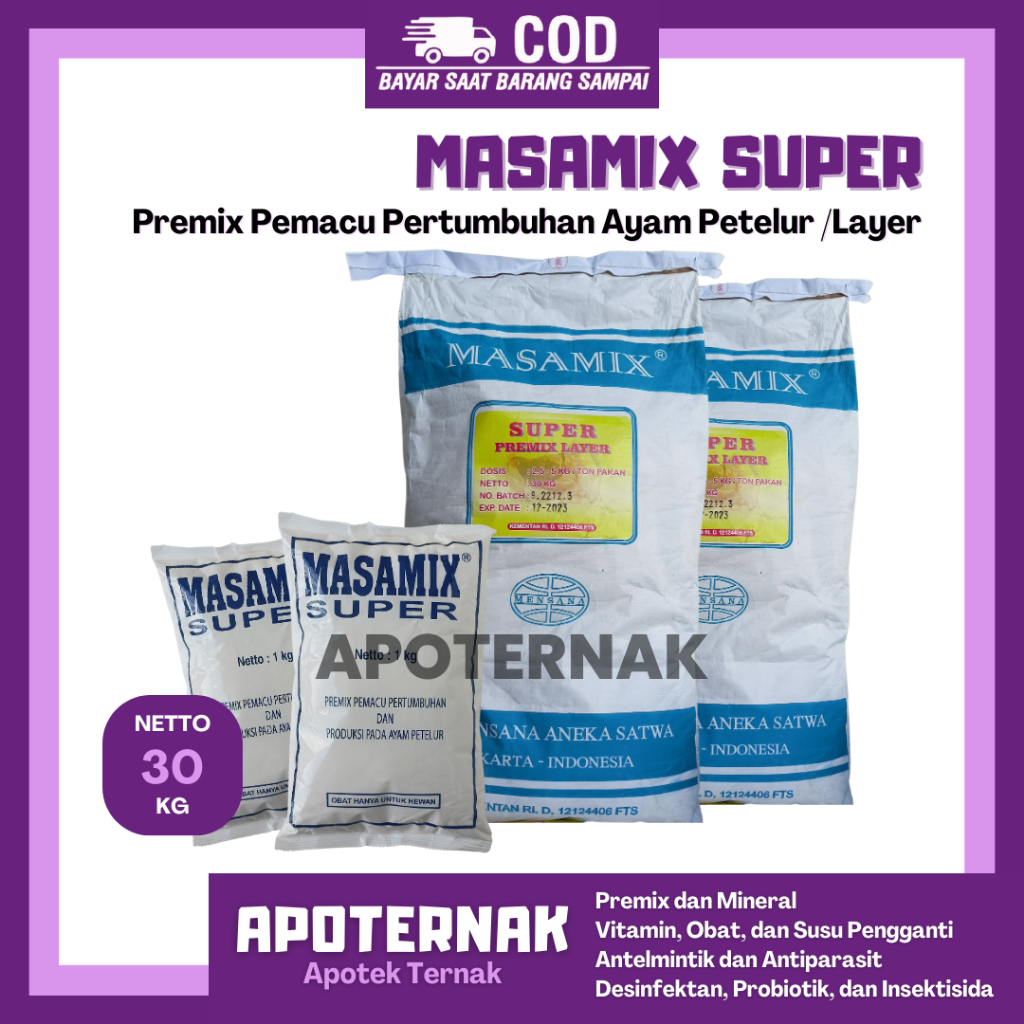 Jual MASAMIX SUPER PETELUR 25 Kg | Premix Pemacu Pertumbuhan dan ...