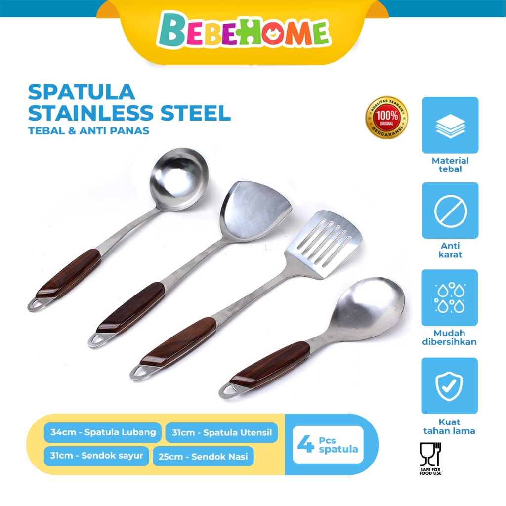 Jual Bebehome Sodet Stainless Steel Spatula Sutil Susuk Penggorengan ...