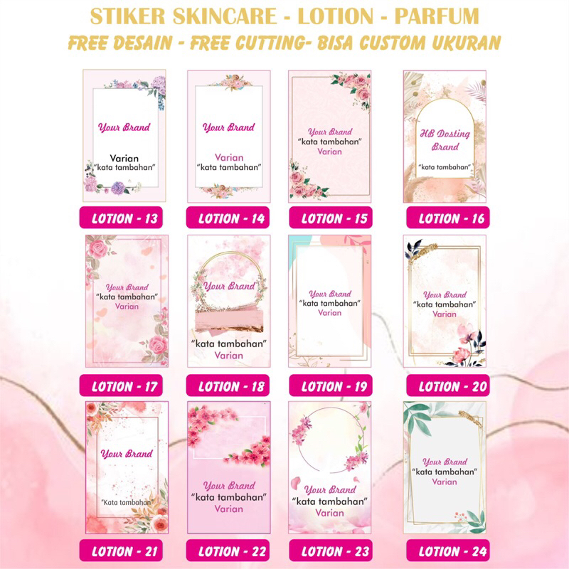 Jual FREE DESAIN STIKER LOGO SKINCARE/LOTION/HB DOSTING/AESTHETIC ...