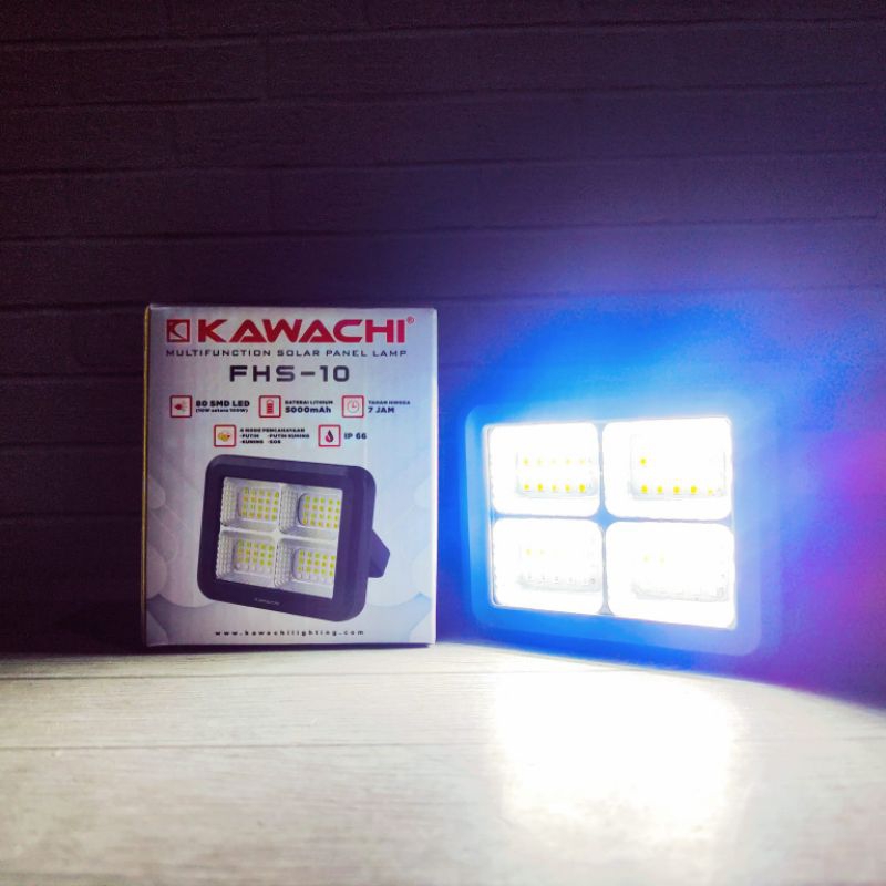 Jual KAWACHI LAMPU EMERGENCY LED SOROT SOLAR PANEL LAMP FHS-10 10 WATT ...