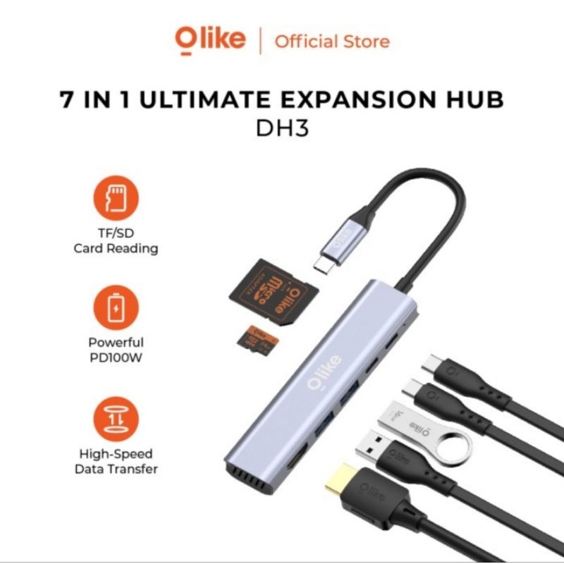 Jual Olike 7 in 1 HUB To HDMI 4K USB 3.0 HIGH SPEED PD FAST CHARGING ...
