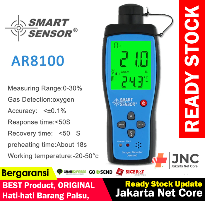Jual Oksigen Detector Tester Smart Sensor AR8100 O2 Analyzer Oxygen AR ...