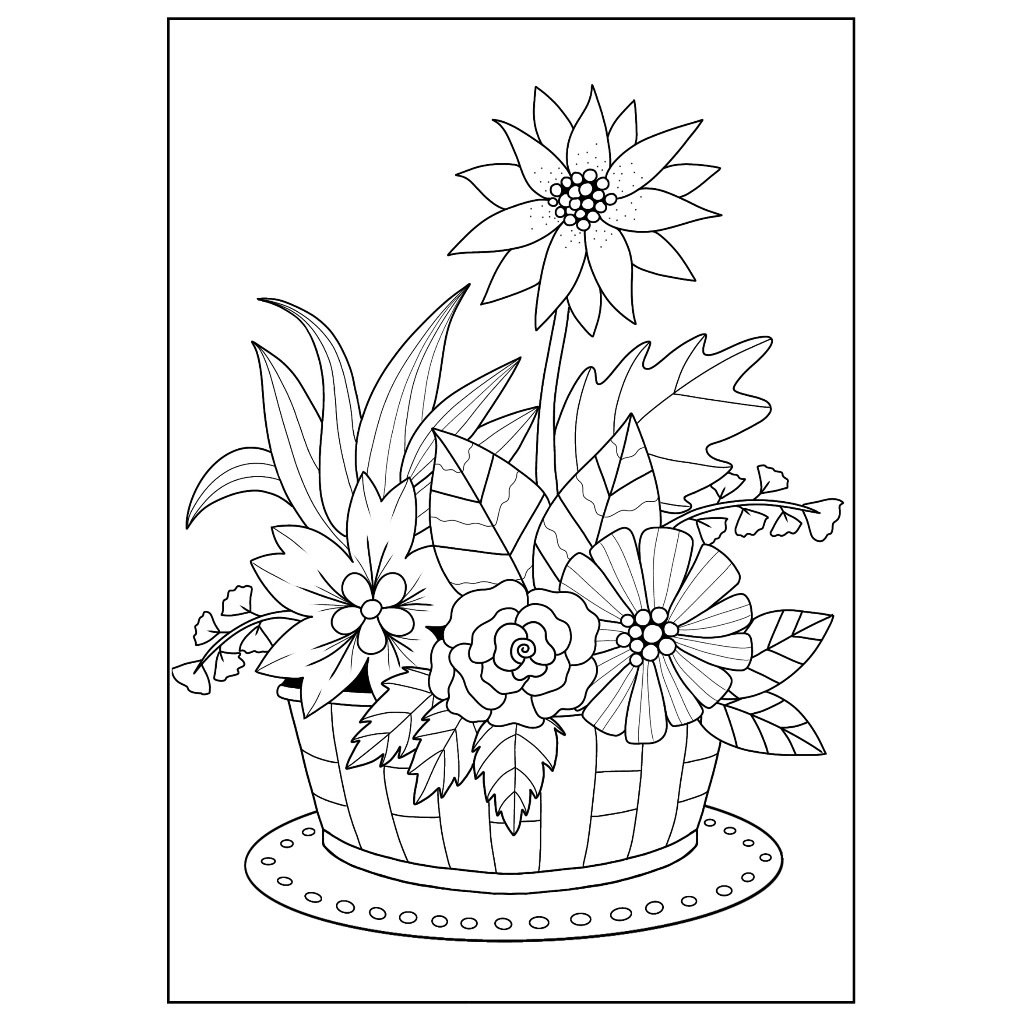 Jual Kertas Gambar Mewarnai Tema Bunga | Kertas Mewarnai | Murah Meriah ...