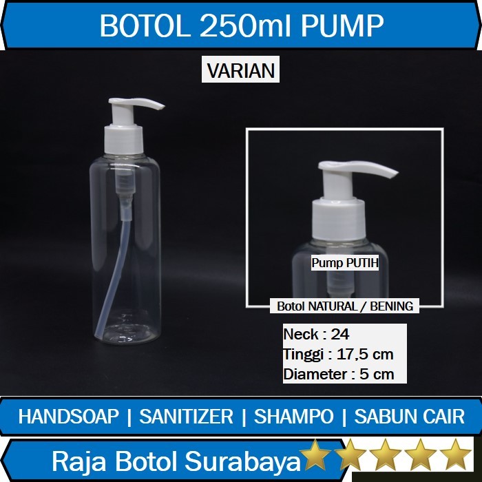 Jual Botol 250ml Pump Botol Pump 250ml Botol Plastik Pump 250 ml | Shopee Indonesia
