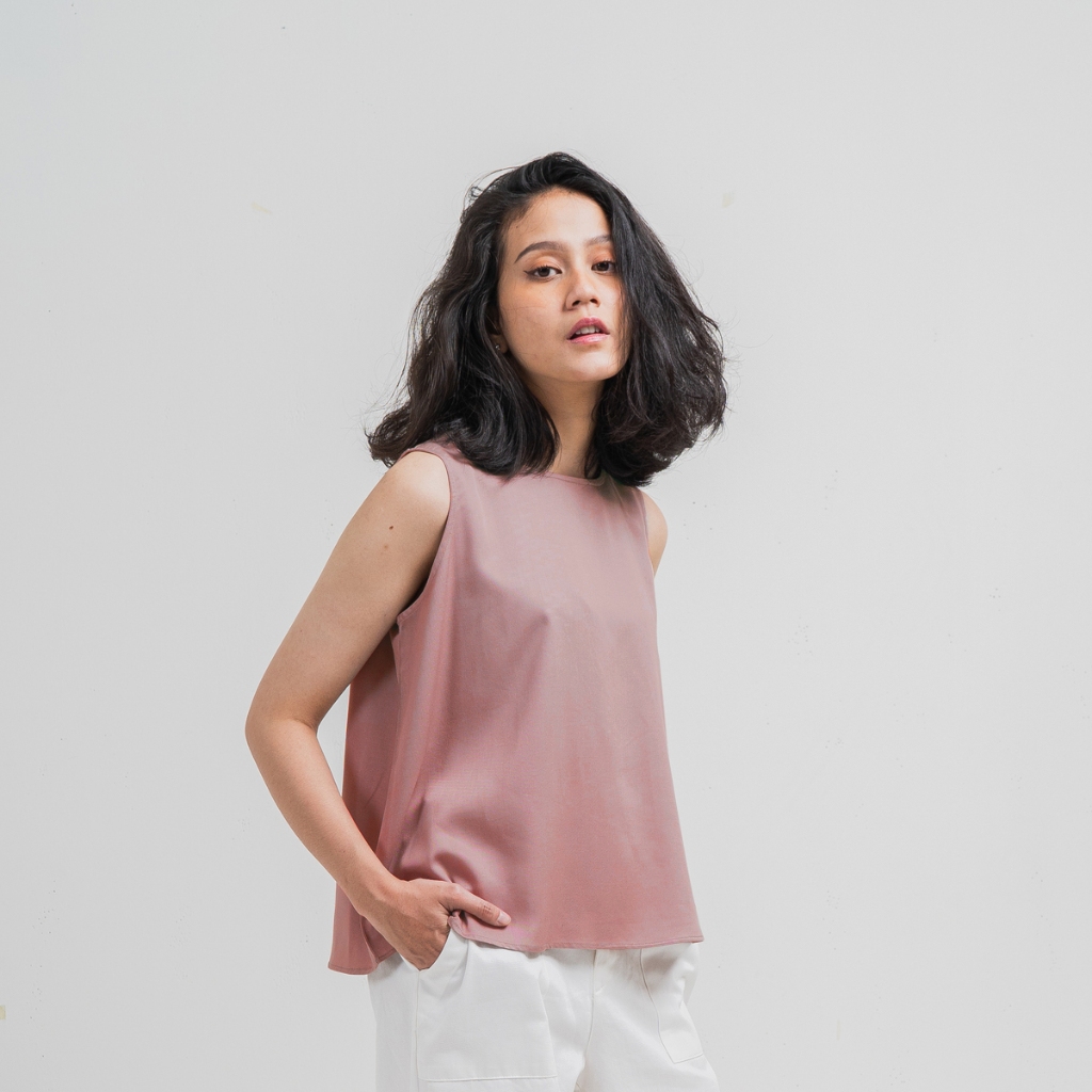 Jual ANSSY - Asa Sleeveless Top - Inner Tanpa Lengan - Dusty Rose ...