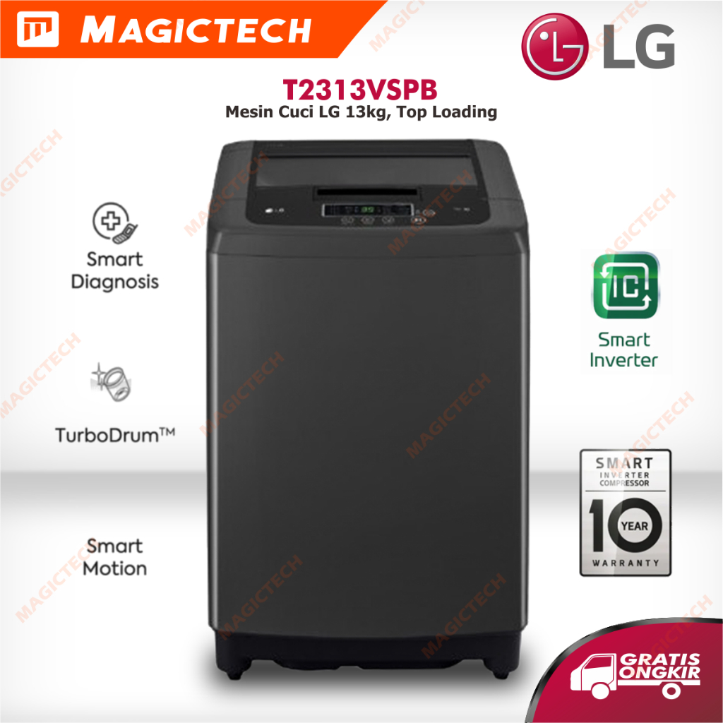Jual MESIN CUCI LG 13 KG T2313VSPB 1 TABUNG TOP LOADING SMART INVERTER | Shopee Indonesia