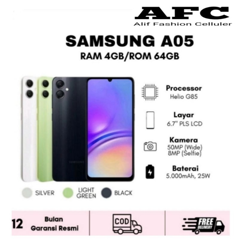 Jual Hp samsung galaxy A05 6/128Gb garansi | Shopee Indonesia