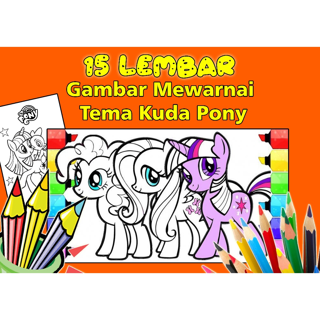 Jual Kertas Gambar Sketsa Mewarnai ~ Kuda Pony / Sketsa Lukis / Drawing ...