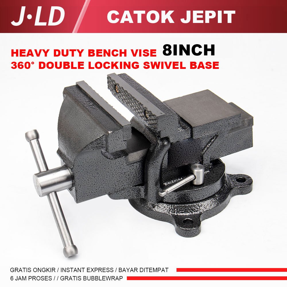 Jual JLD Catok Paron Ragum Meja Putar 8 inch Catok Clamp 8'' Bench Vise ...