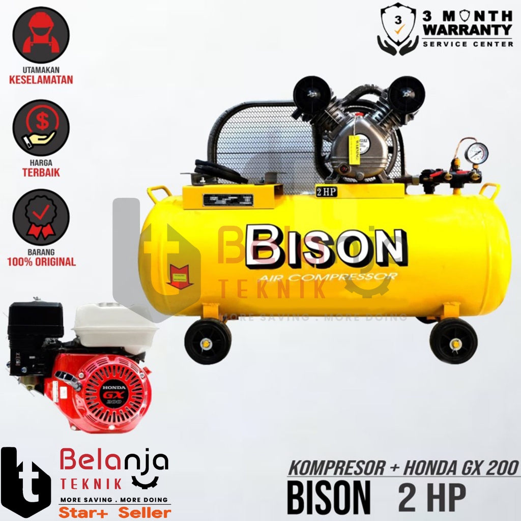 Jual Bison Mesin Kompresor Angin 2 Hp Honda Gx 200 6.5 Hp Air ...