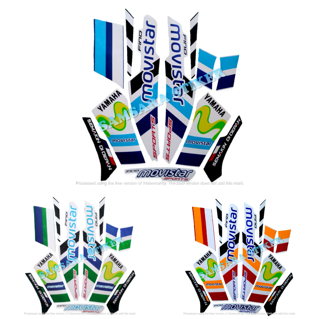Jual STICKER STRIPING MOTOR YAMAHA FINO SPORTY 2014 MOVISTAR STANDAR ...