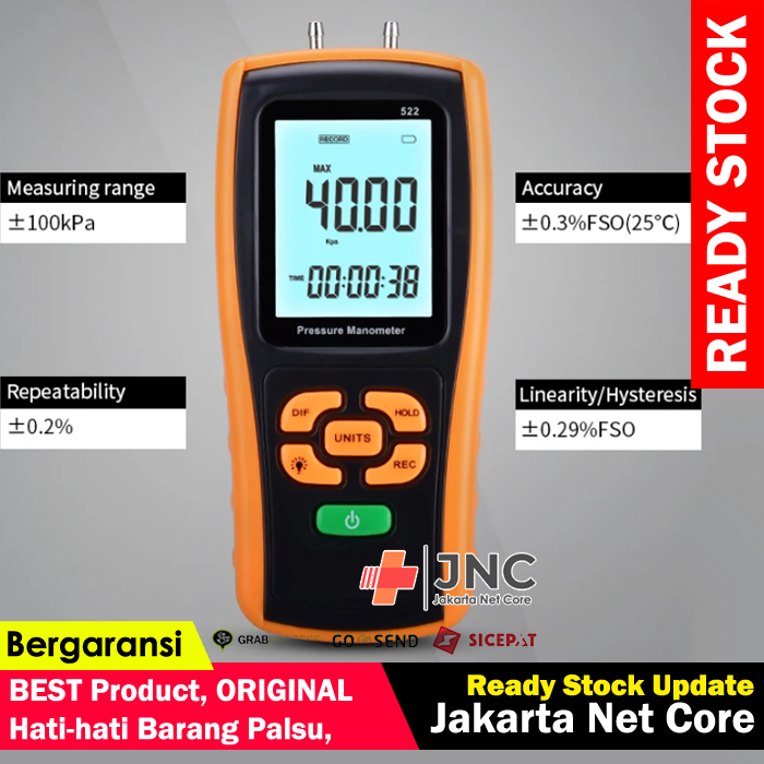 Jual Manometer Benetech GM522 Air Pressure Gauge GM 522 Differential ...