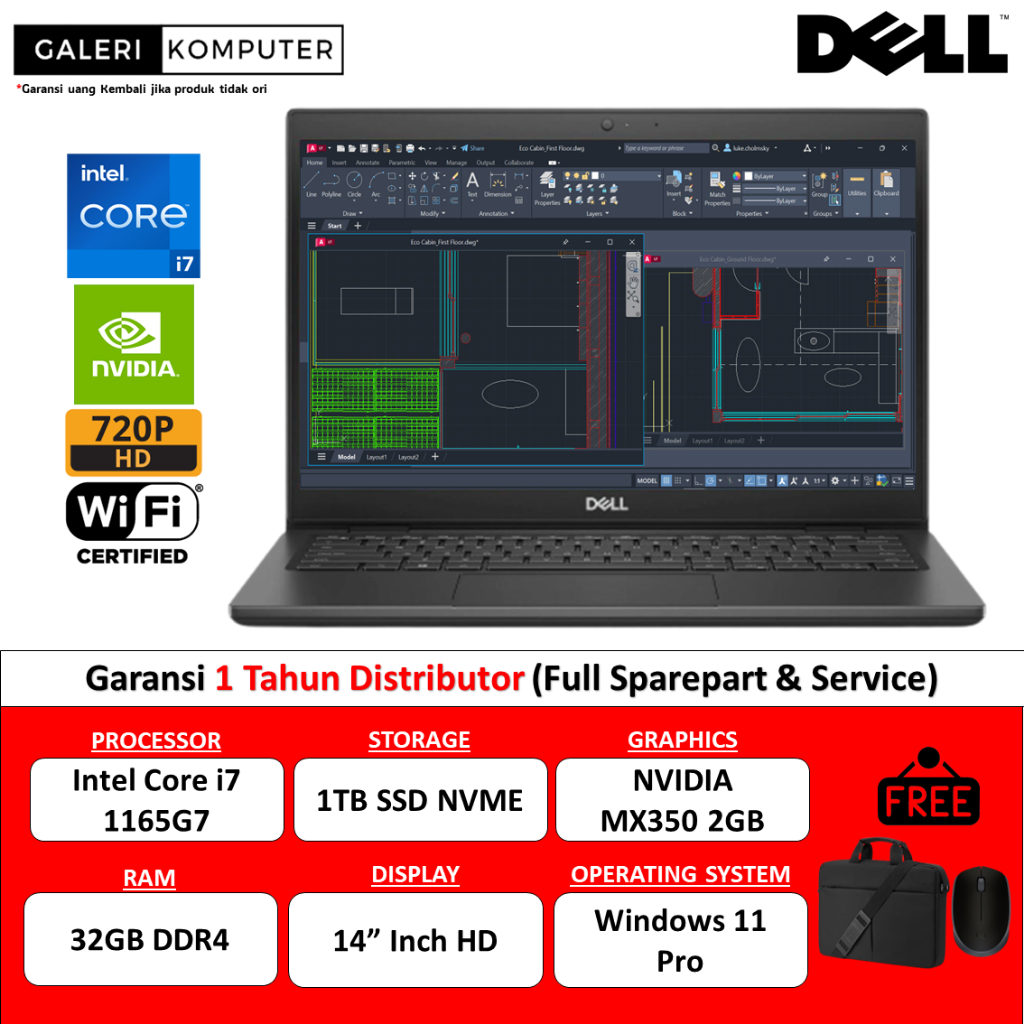 Jual LAPTOP DESIGN DELL LATITUDE 3420 INTEL I7 1165G7 32GB 1TB SSD ...