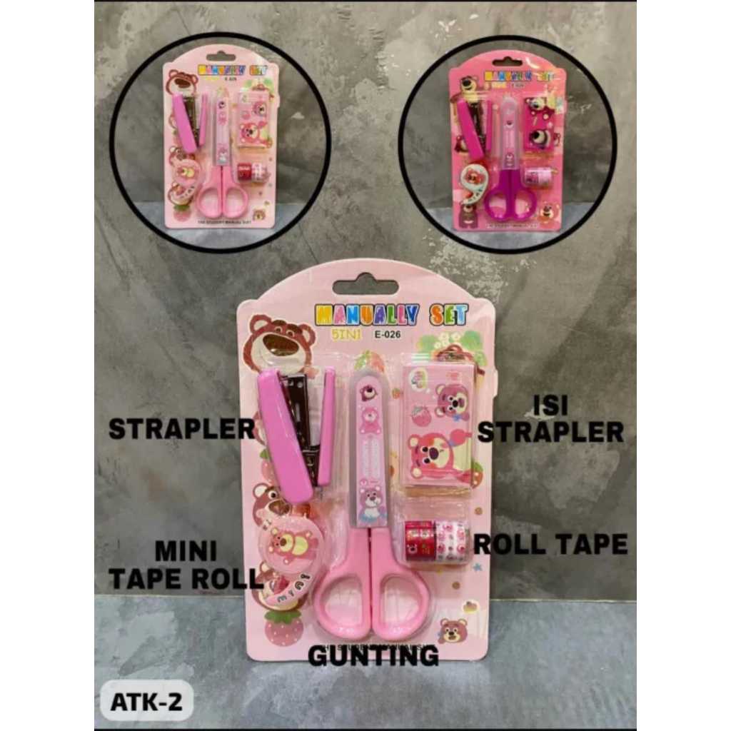 Jual POM Set Alat Tulis 5in1 karakter kartun Kado Hadiah Anak Bear ...