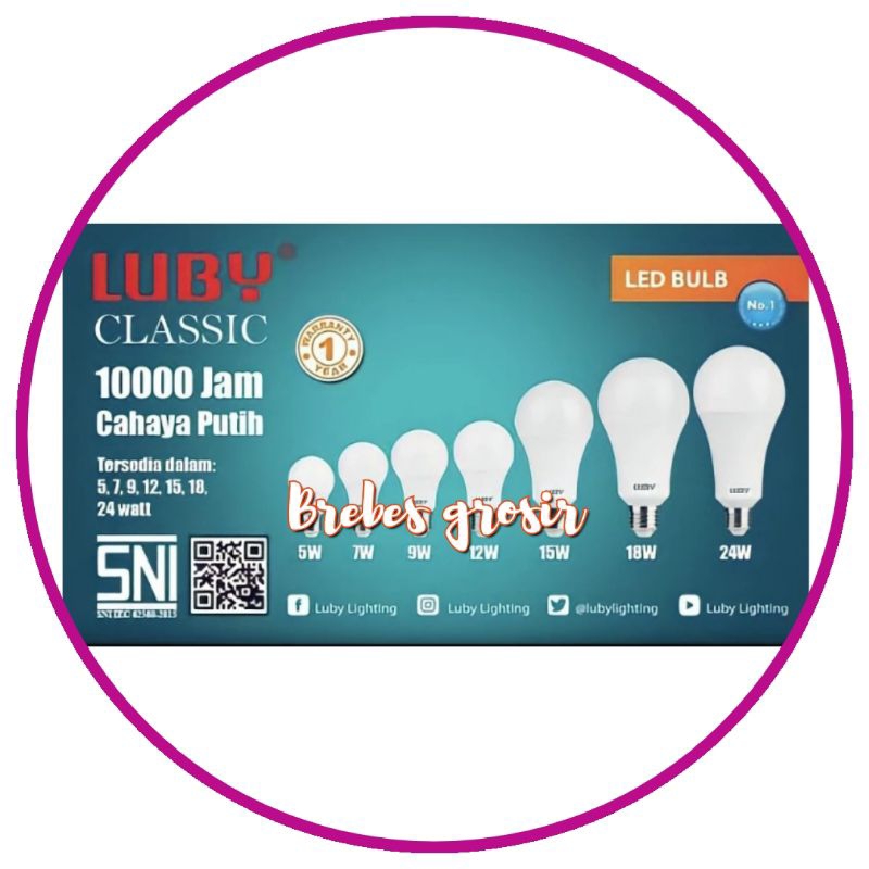 Jual LAMPU LED 3W 5W 7W 9W 12W 15W 18W 24W LUBY CLASSIC | Shopee Indonesia