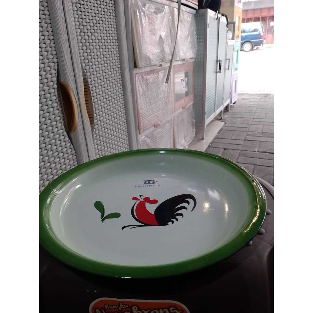 Jual BAKI BULAT 30CM AYAM JAGO / BAKI JADUL SENG BESAR / TATAKAN PIRING ...