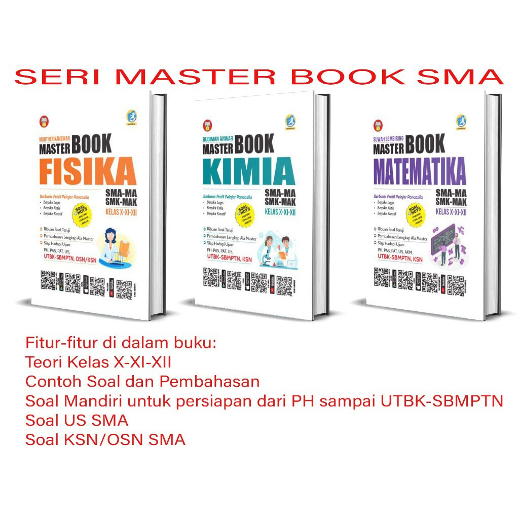 Jual SERI BUKU MASTER BOOK MATEMATIKA-MASTER BOOK FISIKA-MASTER BOOK ...