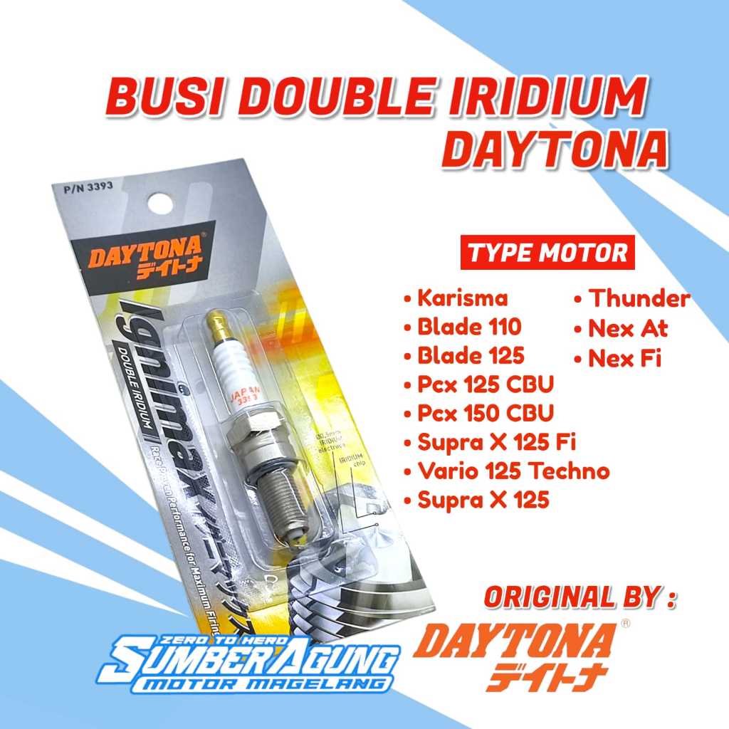 Jual BUSI RACING DAYTONA DUBLE IRIDIUM CPR7EA-9 SUPRA X 125 KARISMA ...