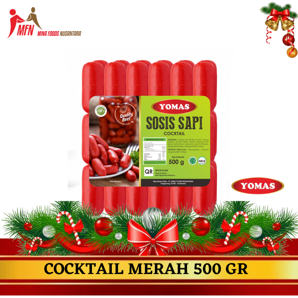 Jual YOMAS SOSIS SAPI COCKTAIL MERAH 500GR | Shopee Indonesia