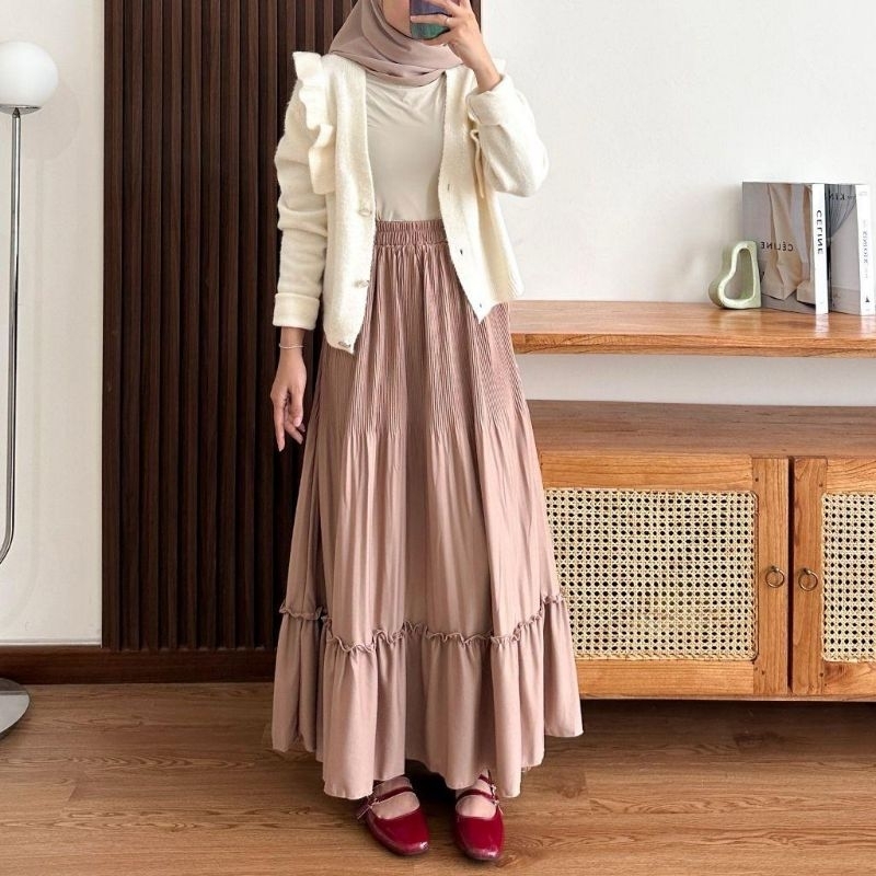 Jual SKIRT PLISKET CLARA / ROK PLISKET PREMIUM TERBARU / ROK SUSUN REMPEL | Shopee Indonesia