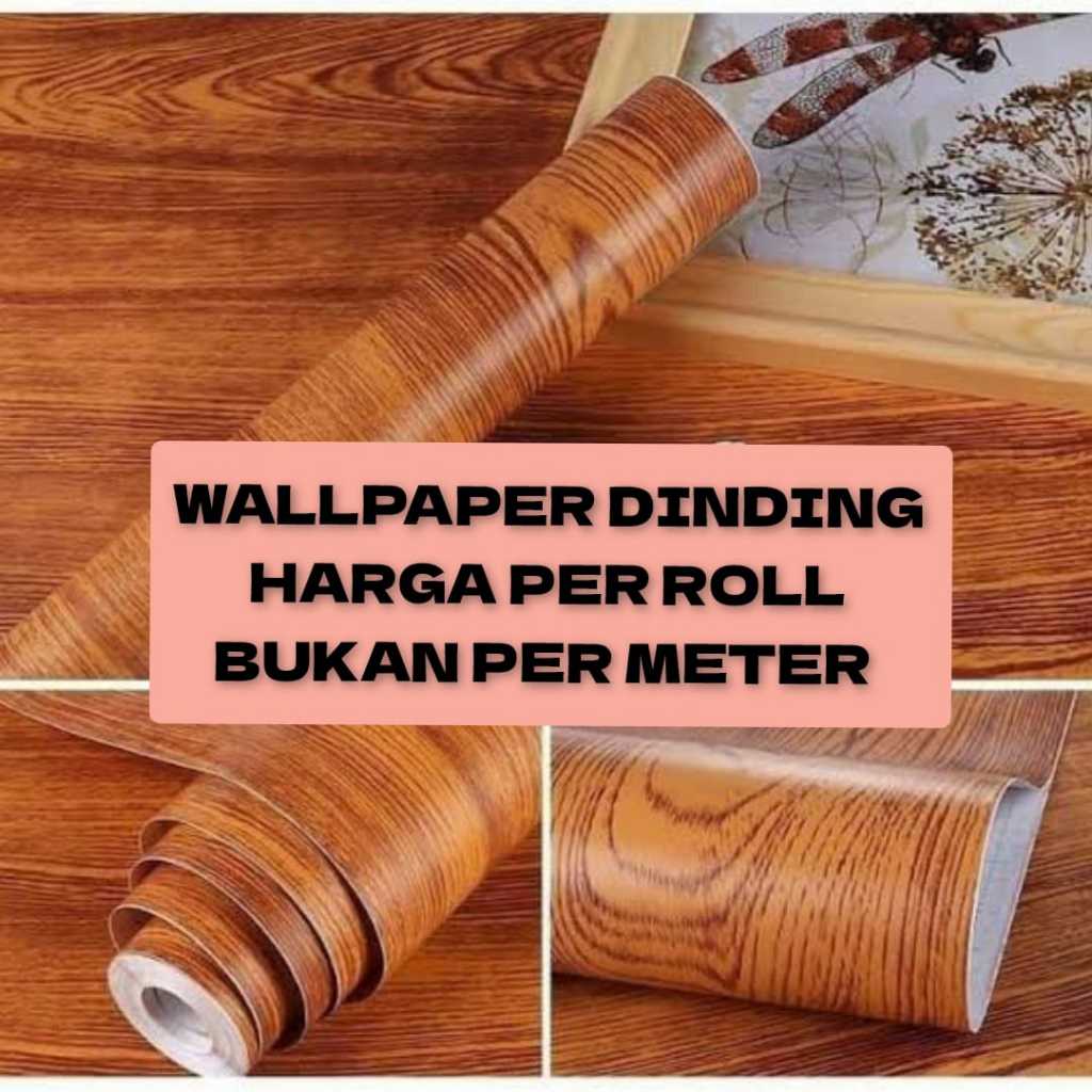 Jual Wallpaper Sticker KAYU JATI COKLAT Dekorasi Dinding Lemari Meja ...