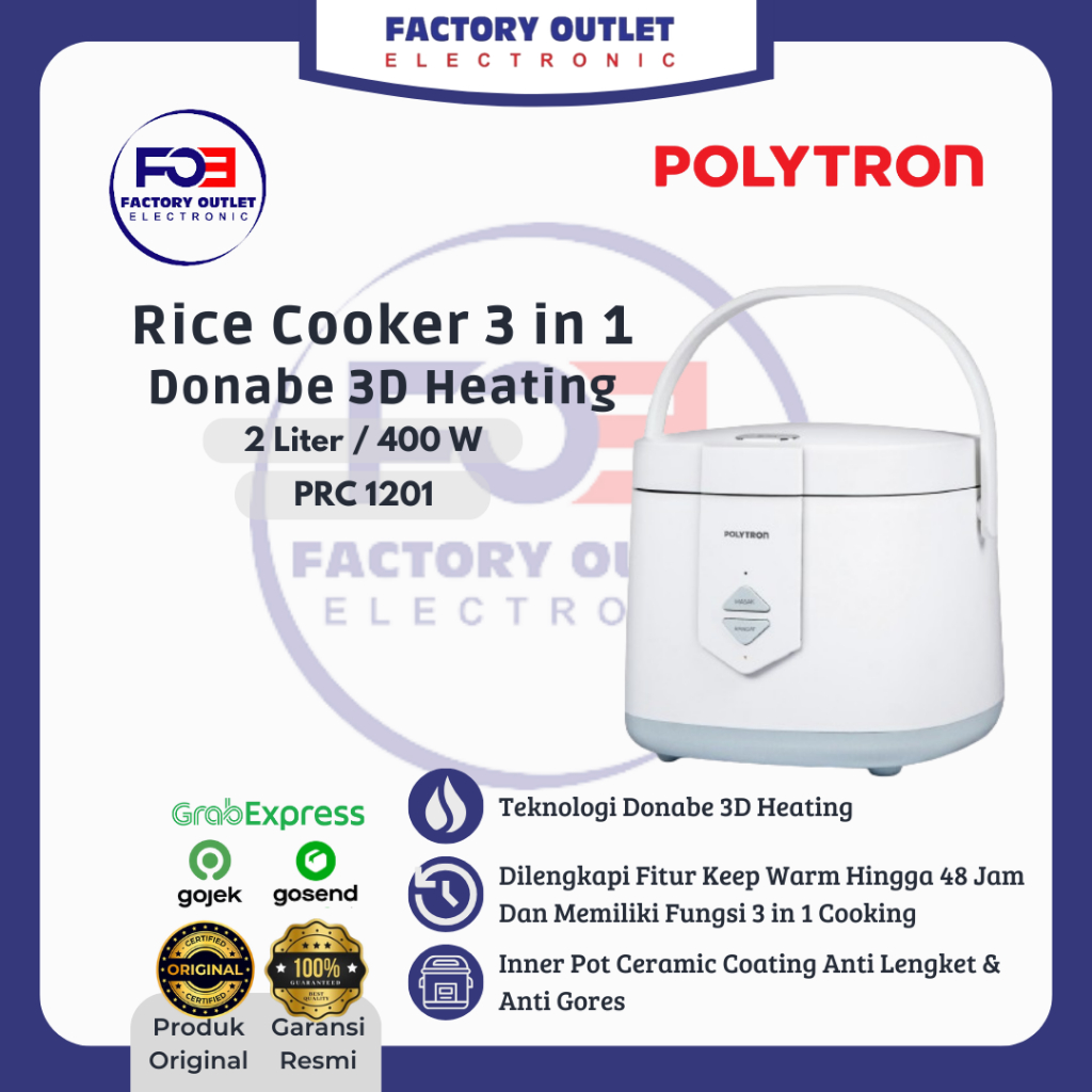 Jual POLYTRON DONABE PRC 1201 - Rice Cooker 2 Liter | Shopee Indonesia