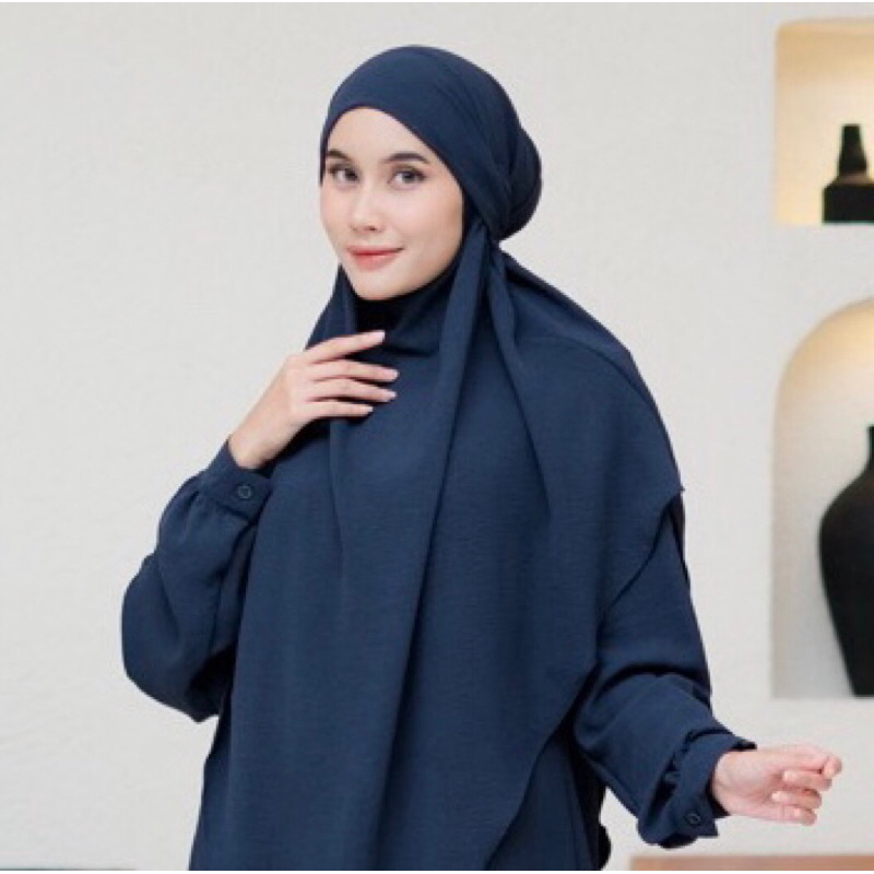 Jual French Khimar Syari Crinkle Airflow Premium Hijab Instan Syar'i Jumbo | Jilbab French ...