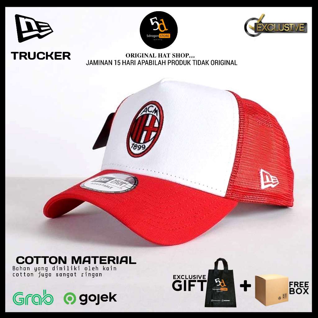 Jual TOPI NEW ERA ORIGINAL TRUCKER AC MILAN WHITE RED CORE EDITION ...