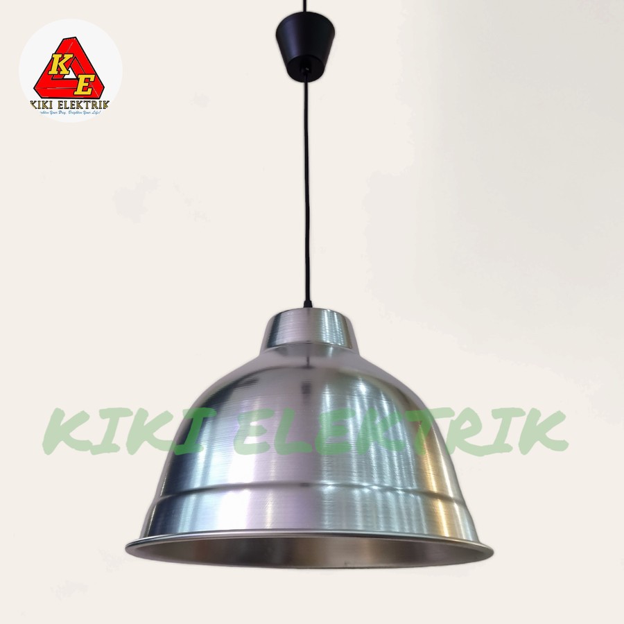 Jual Kap Lampu Gantung Silver Aluminium 38 cm VHP + Fitting Jerman E27 ...