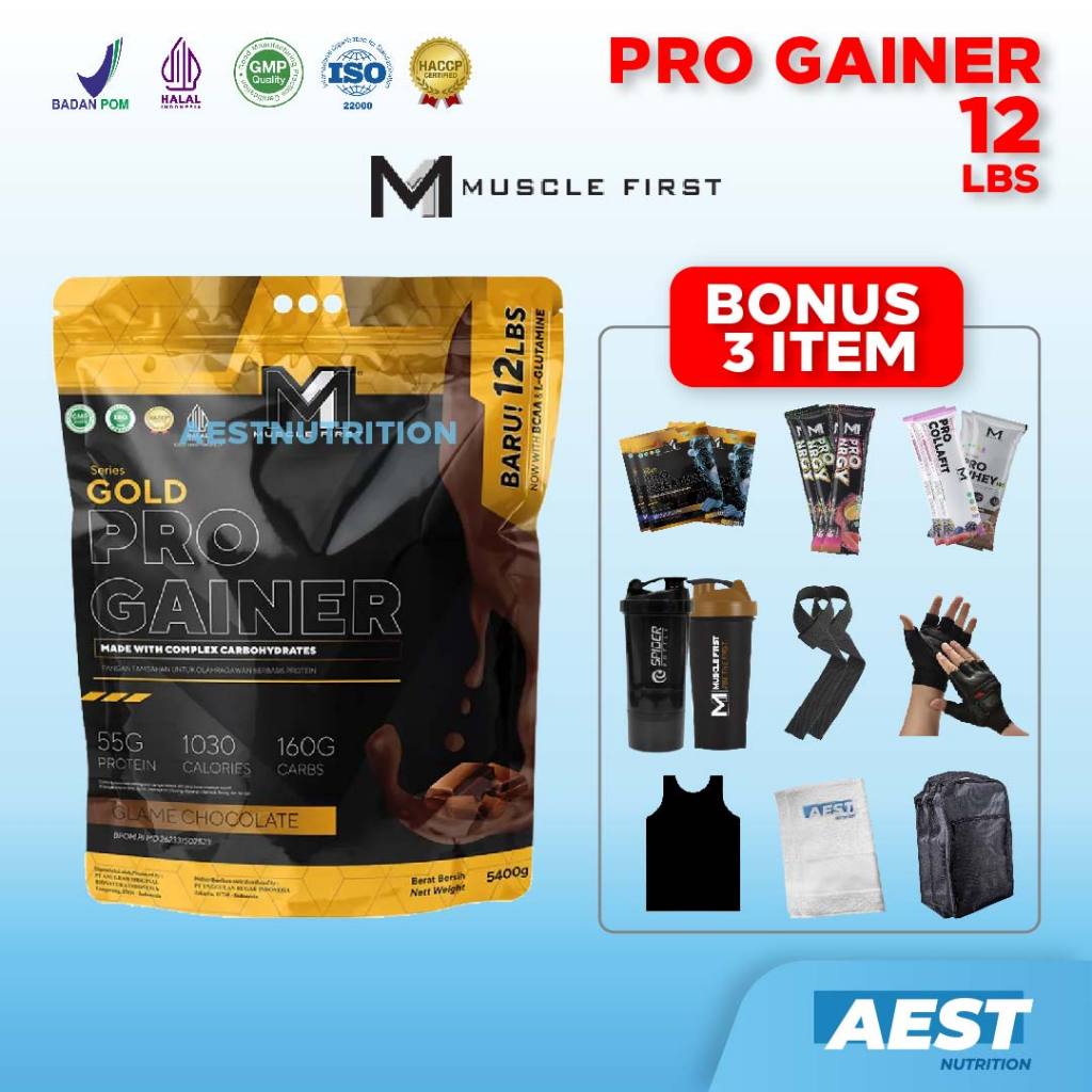 Jual Muscle First Pro Gainer 12 lbs 5400 kg Susu Protein Gym Bulking ...