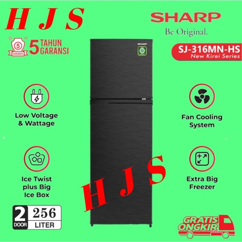 Jual KULKAS SHARP 2 PINTU SJ-316MN-HS SJ-316 GREY - 256L | Shopee Indonesia