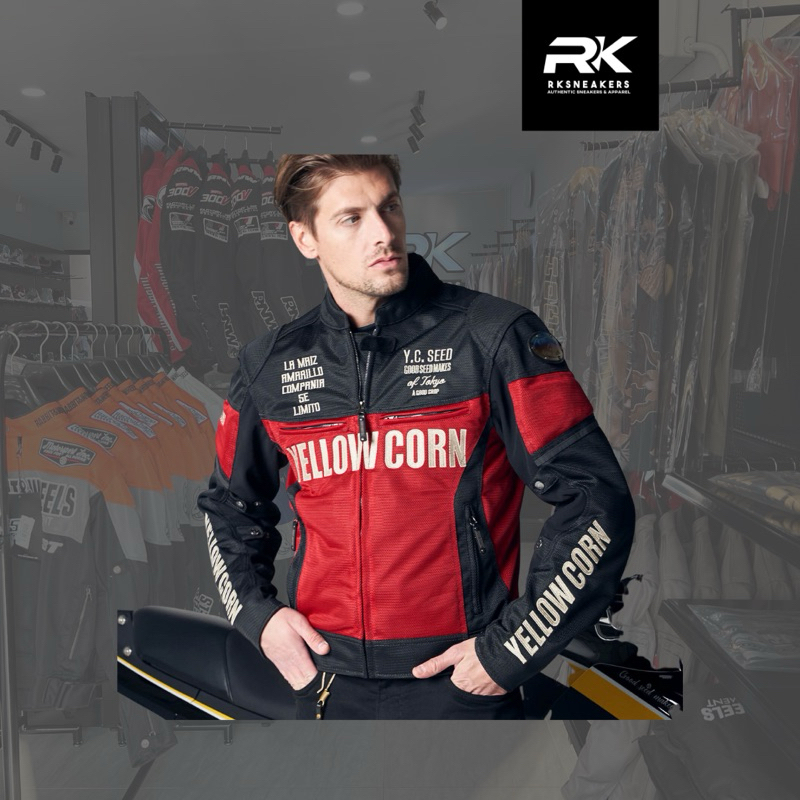 Jual Yellow Corn Jacket SJ-2312 Black Red 100% Authentic | Shopee Indonesia