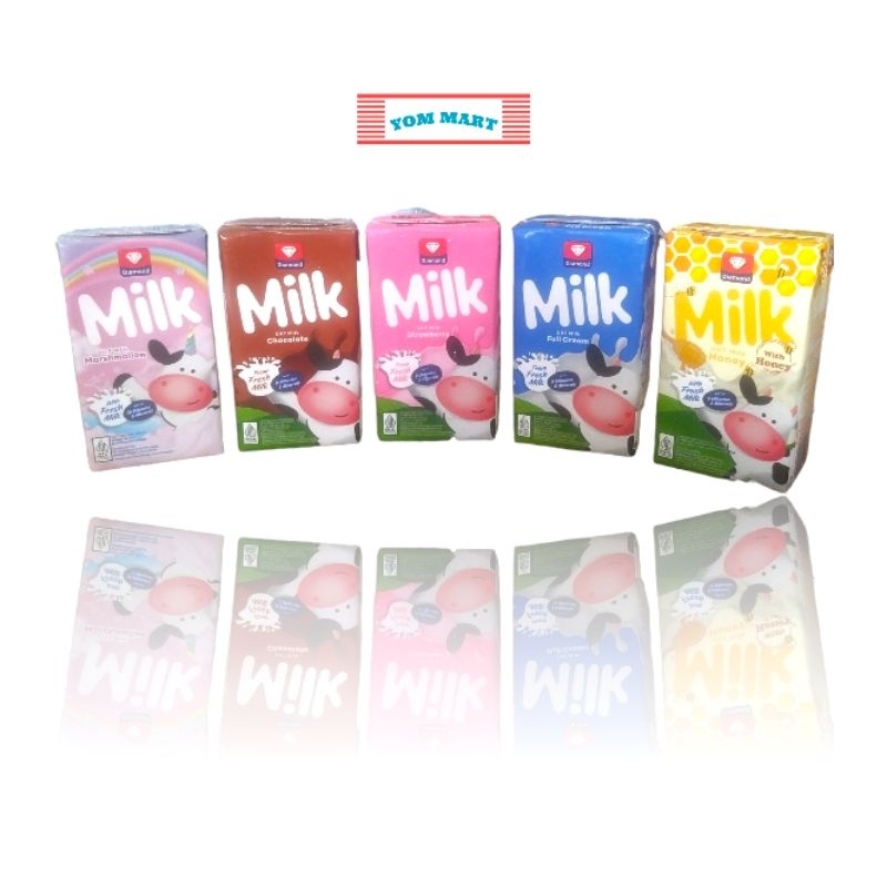 Jual DIAMOND UHT MILK RASA COKLAT, STRAWBERRY, FULL CREAM, HONEY, MARSHMALLOW 125ML | Shopee ...