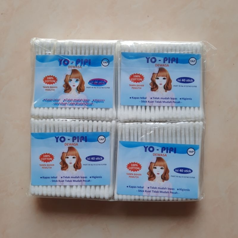 Jual 12 PACK COTTON BUDS YO-PIPI 40 STICK MURAH | Shopee Indonesia