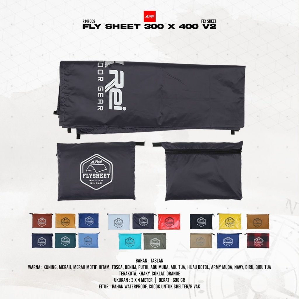 Jual Fly Sheet Cover Tenda 300X400 V2 Arei Outdoorgear - FLY SHEET ...