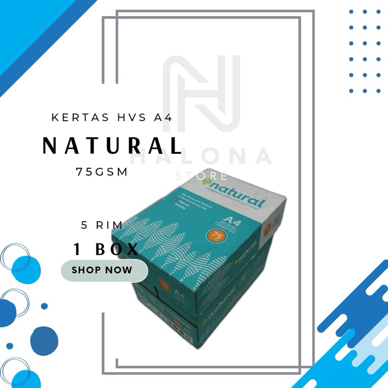 Jual Kertas HVS A4 Natural 75 GSM [1 BOX/5 rim] | Shopee Indonesia
