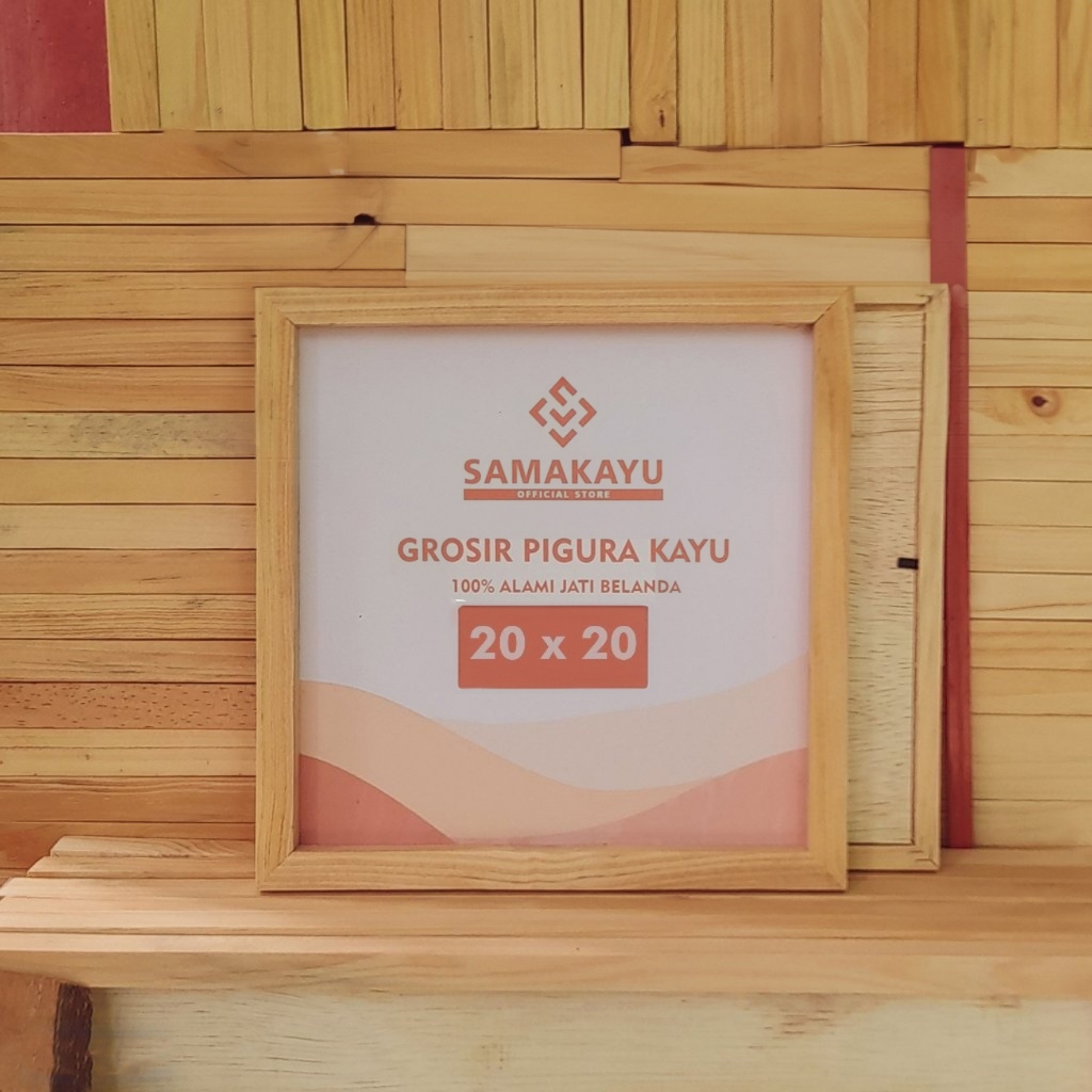 Jual Bingkai Kayu 20x20 CM / Bingkai Kayu / Frame Kayu Jati Belanda ...