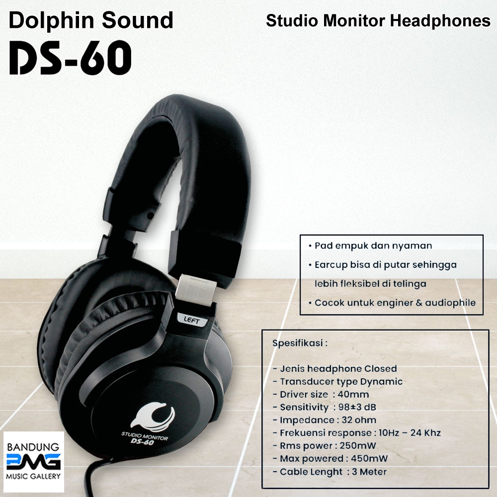 Jual Dolphin Sound DS60 Headphone Studio Monitor - ISK DS 60 | Shopee Indonesia