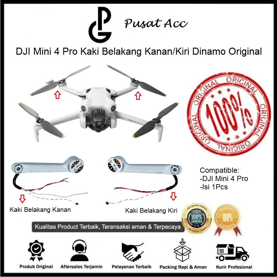 Jual DJI Mini 4 Pro Kaki Belakang Kanan/Kiri Dinamo Arm Original for ...
