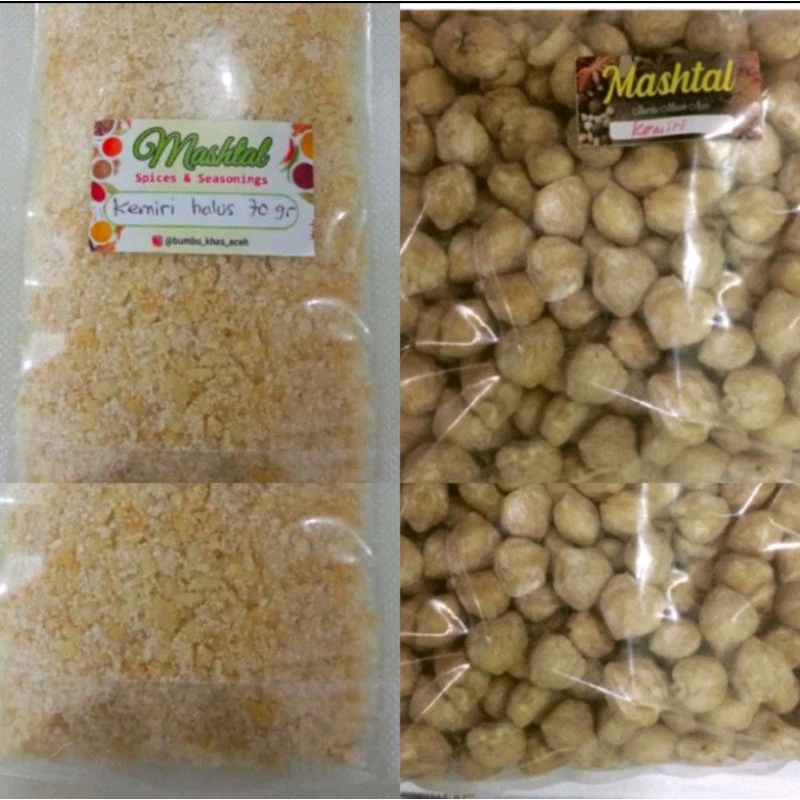 Jual Kemiri Bubuk Halus atau Flakes Kasar | Kemiri utuh atau belah 50g ...