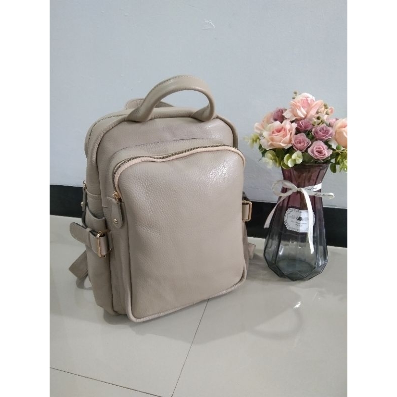 Jual tas rangsel wanita kulit sapi asli/papirut | Shopee Indonesia
