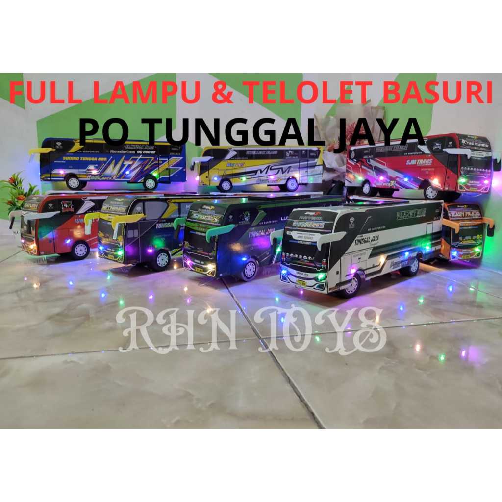 Jual MAINAN MINIATUR BUS TELOLET PO TUNGGAL JAYA FULL LAMPU | Shopee ...