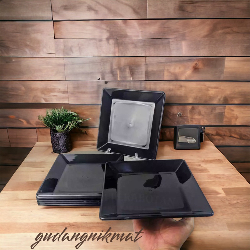 Jual (1 lusin) - Piring Persegi Semi Melamin Dinnerware (20 cm), Piring ...