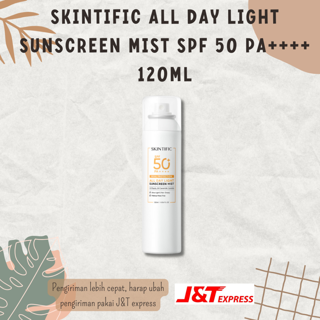 Jual SKINTIFIC All Day Light Sunscreen Mist SPF 50 PA++++ 120 ml ...