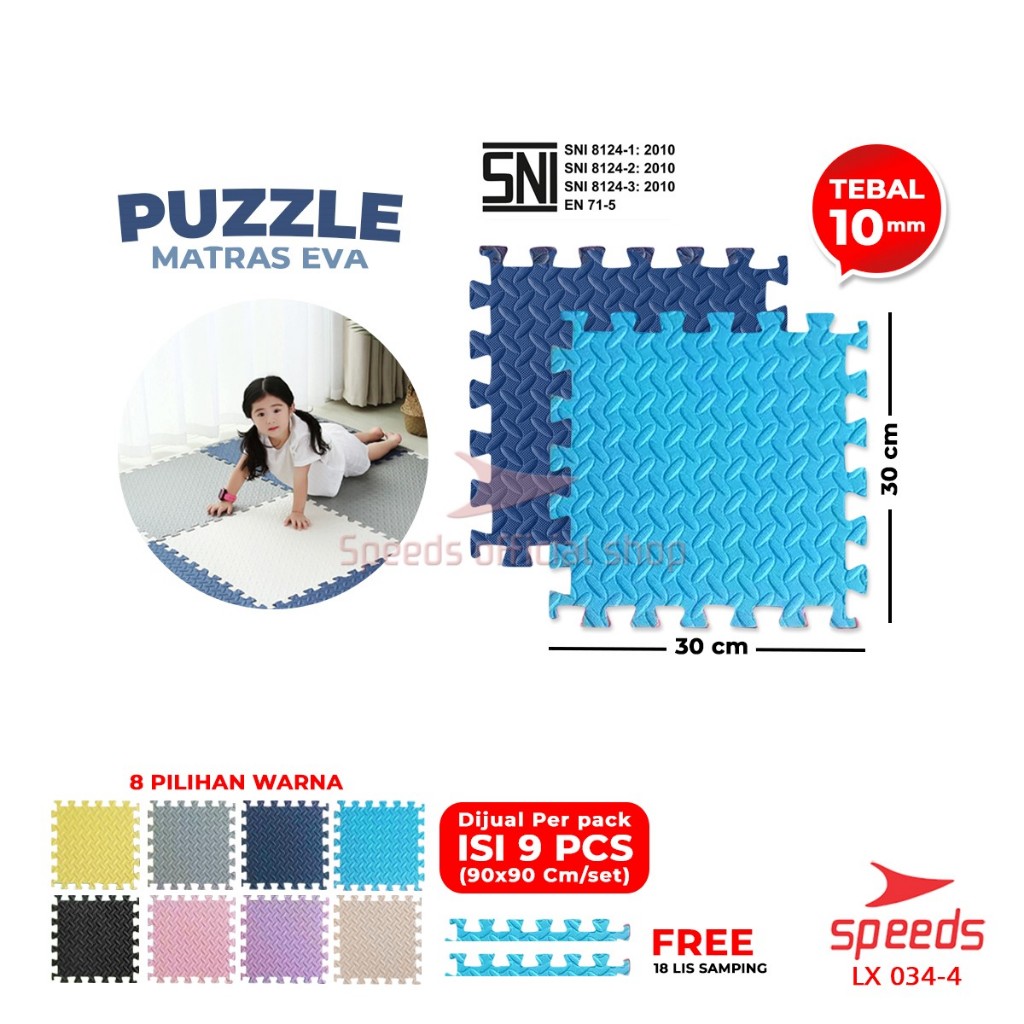 Jual SPEEDS Matras EVA mat 30x30cm 10mm Matras Puzzle Anak Evamat Empuk ...